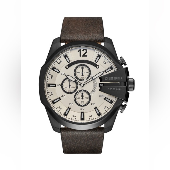 Diesel | Accessories | Diesel Dz4422 Mega Chief Dark Brown White ...